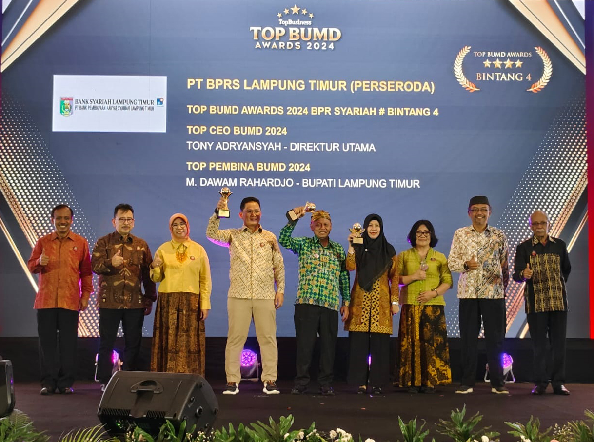 Mantap, Bank Syariah Lampung Timur Kembali Raih Penghargaan TOP BUMD Awards 2024 #Bintang 4 ...